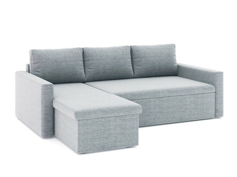 Угловой диван "Турин" механизм дельфин, ткань рогожка дрим лайт грей