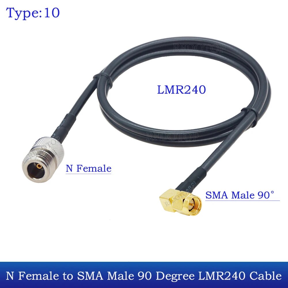 RFDOTOP Кабель N-SMA LMR240 50 Ом 3M, N Female to SMA M90