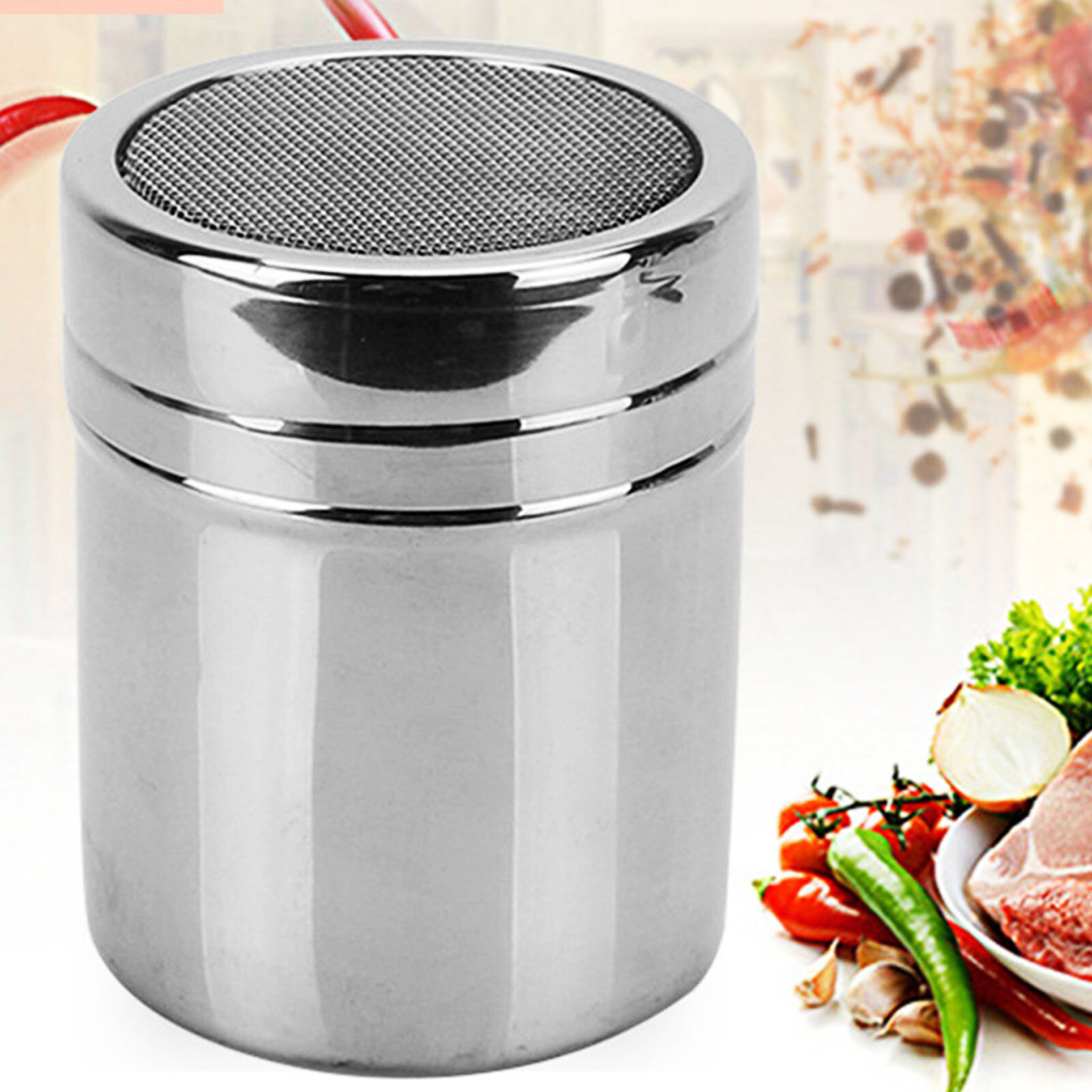 Шейкер для сахарной пудры, мелкая сетка из нержавеющей стали, шейкер для корицы для кофейного бара M 6,5x8 см