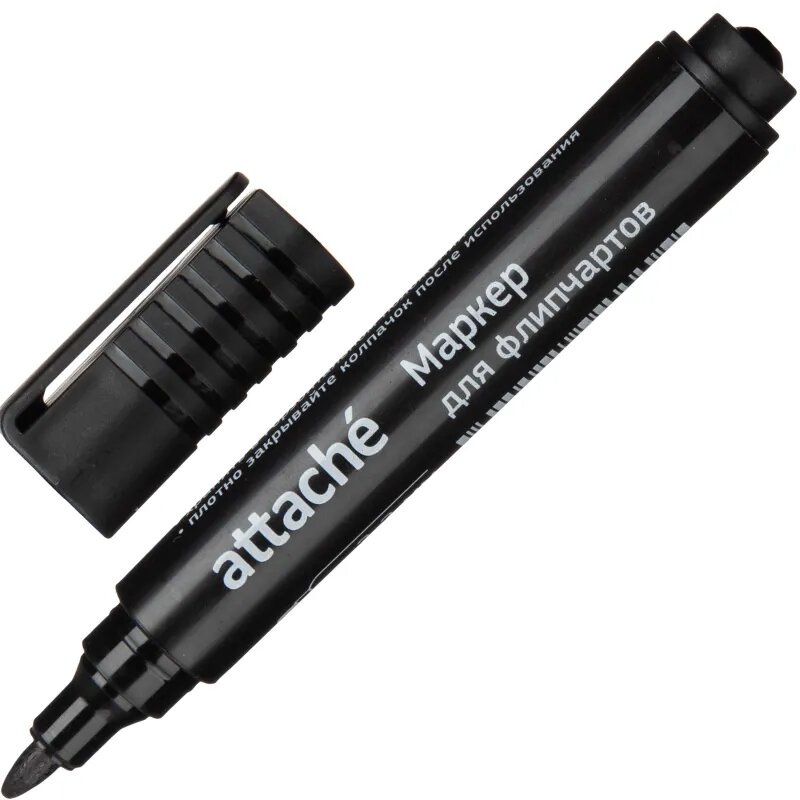 Маркер для флипчартов по бумаге Attache черный 2-3 мм круглый нак 1801137 FC2009 чёрный