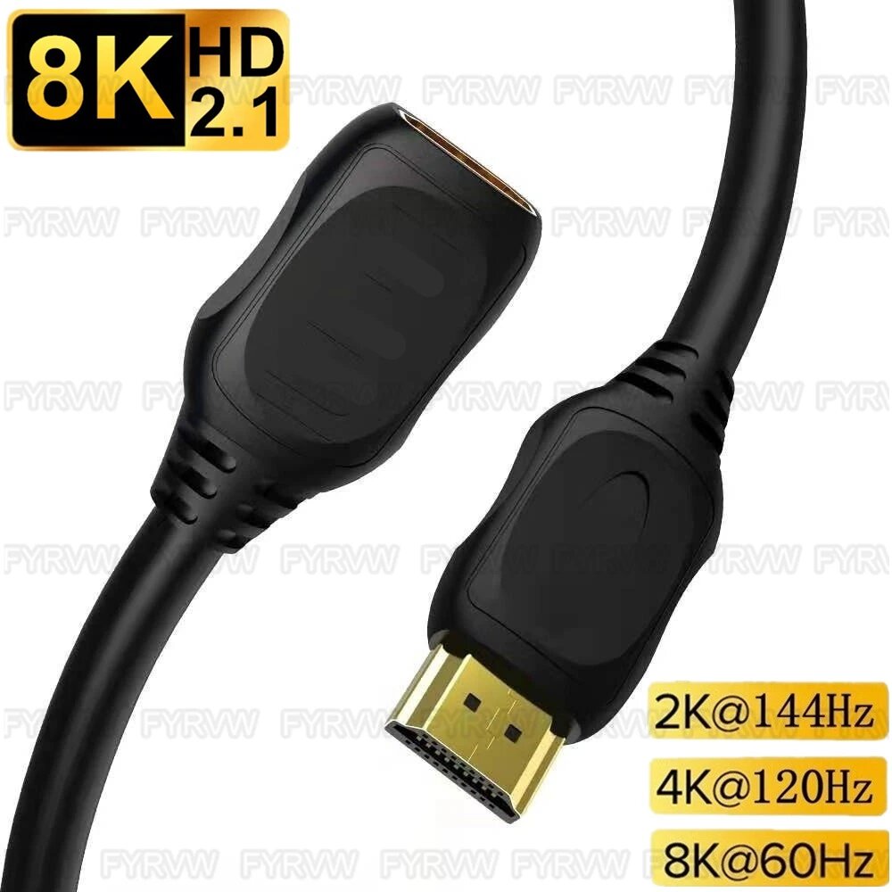 FYRVW HDMI-кабель удлинитель 8K 2.1 черный 8K ABS, 0.5m