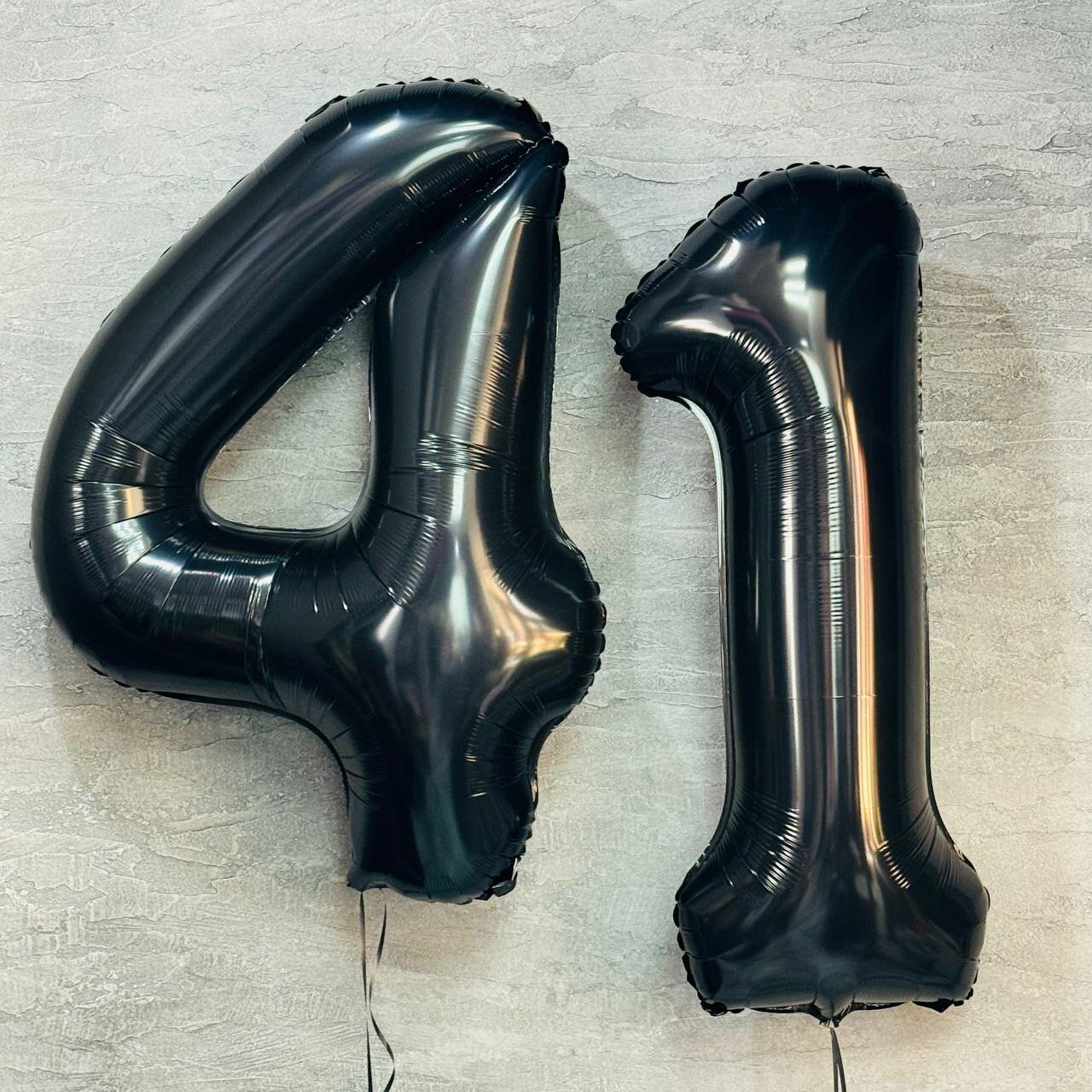 Воздушные шары чёрные цифры с гелием. Подарок на День рождения, юбилей