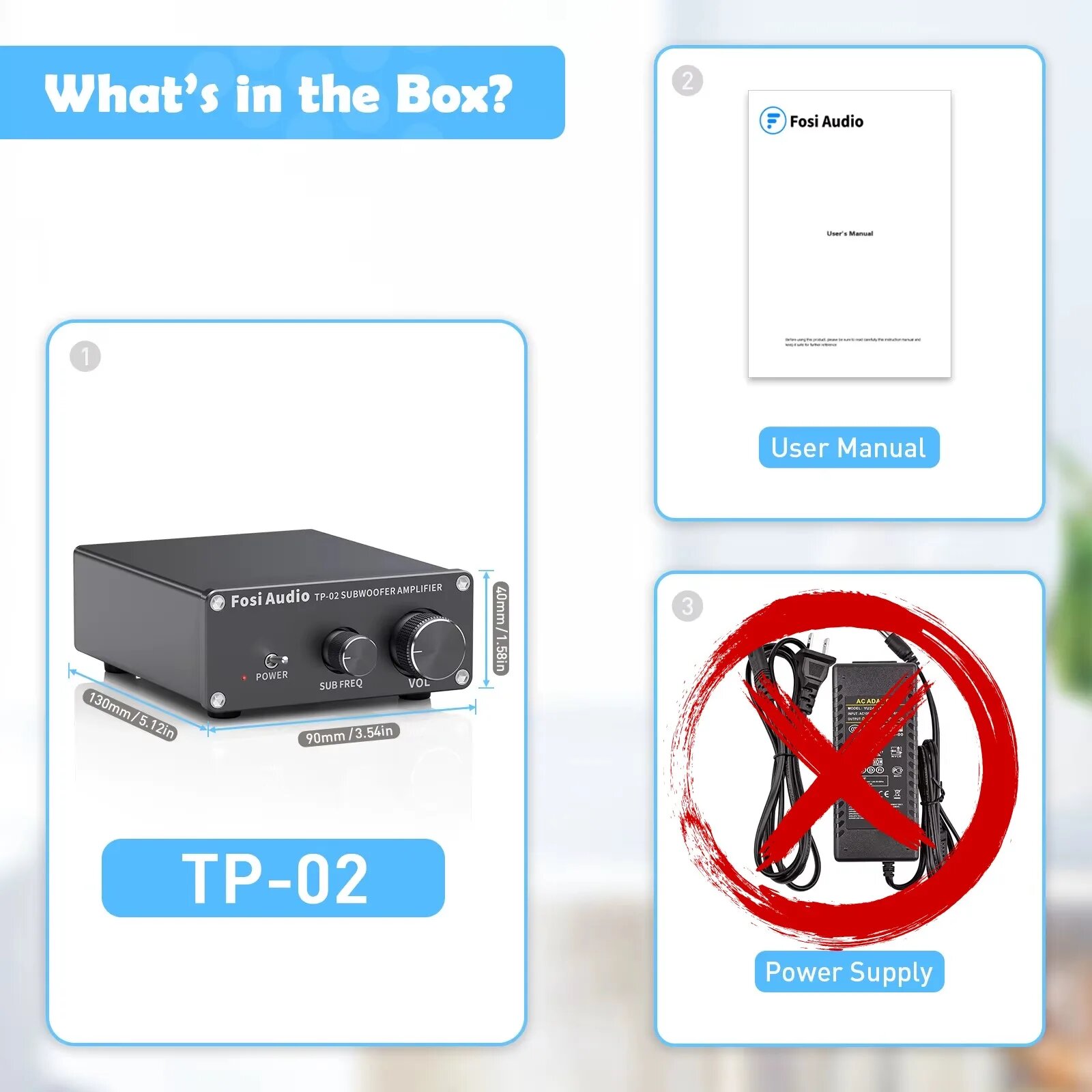 Fosi Audio TP-02 Усилитель сабвуфера 220 Вт