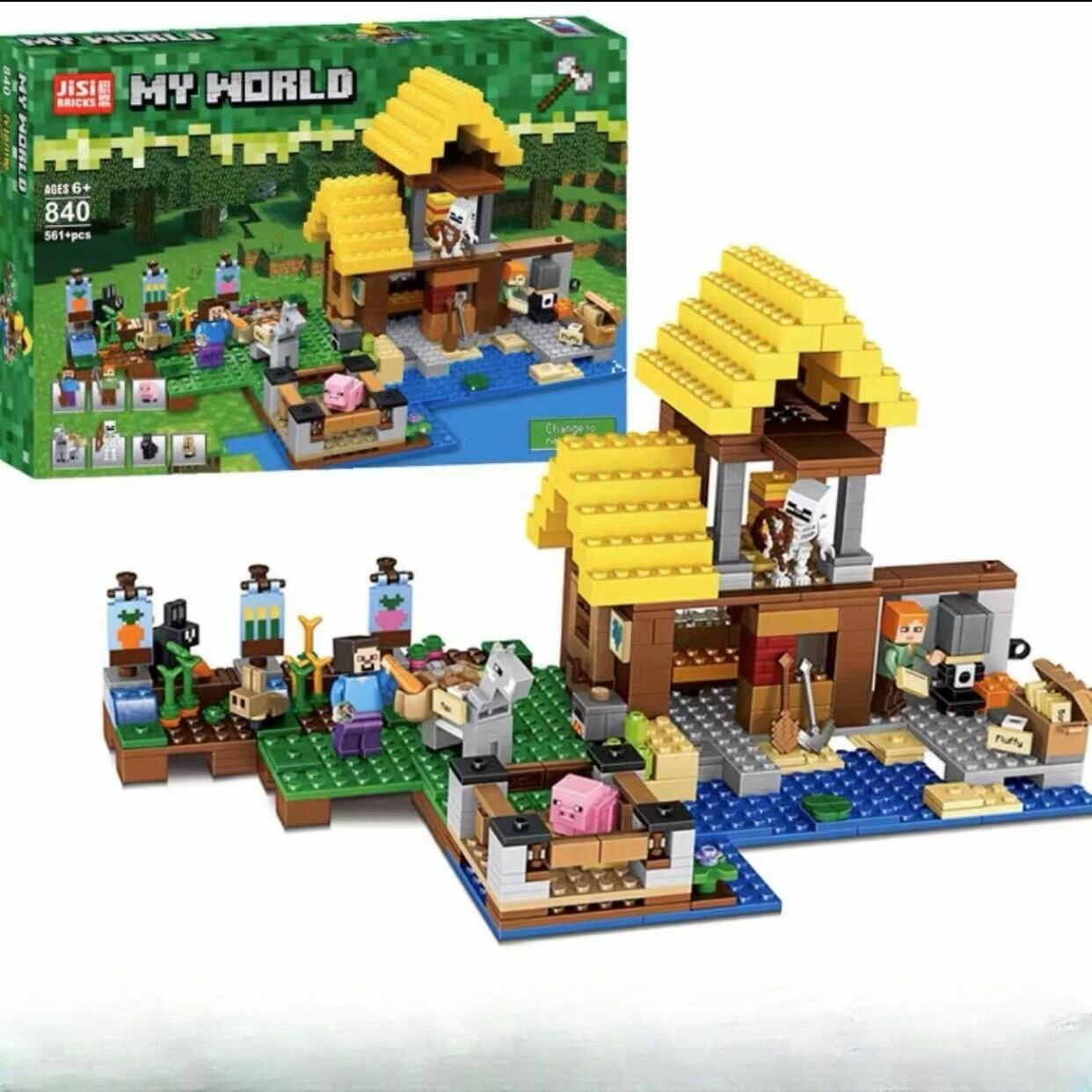 Конструктор майнкрафт серии "Minecraft", MY WORLD Фермерский коттедж,561 деталей /игрушка трансформер Technic / подарок для мальчиков и девочек(лего совместимый) BMT0040-C