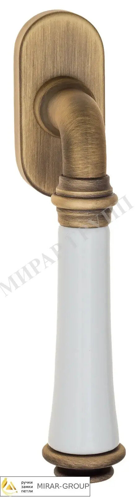 Ручка оконная Fratelli Cattini "GRACIA CERAMICA BIANCO" FW матовая бронза