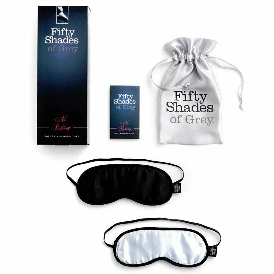Набор из двух масок на глаза Soft Blindfold Twin Pack, Fifty Shades of Grey, полиэстер, черный с серым