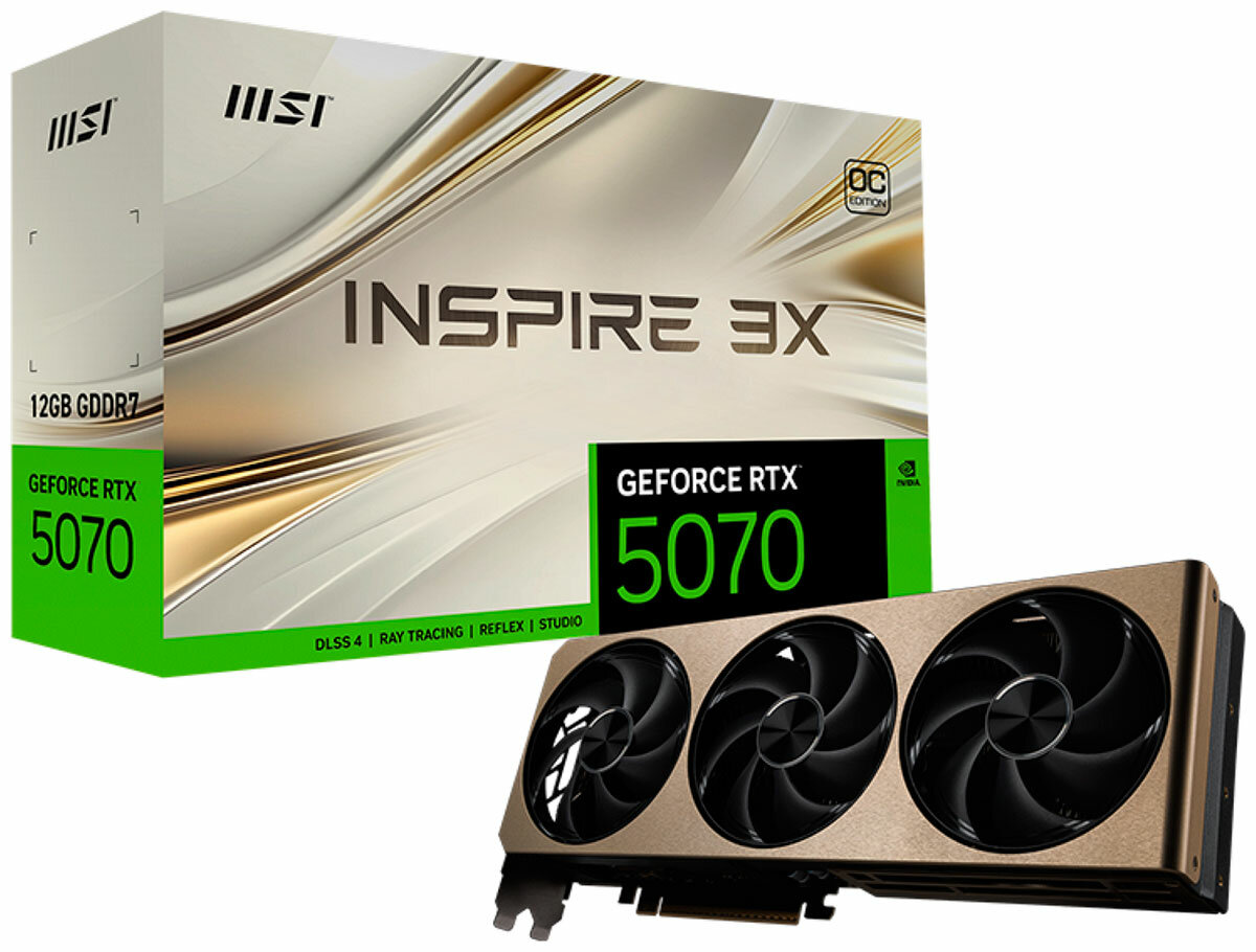 Видеокарта MSI GeForce RTX 5070 INSPIRE 3X OC 12GB