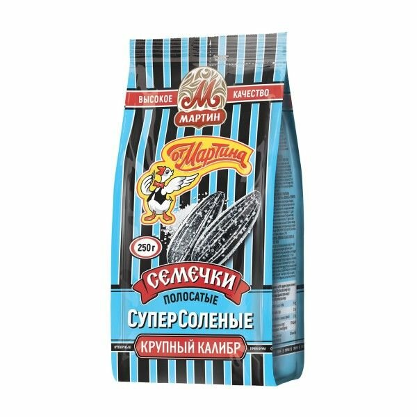Семечки От Мартина Премиум полосатые суперсоленые 6шт по 250г