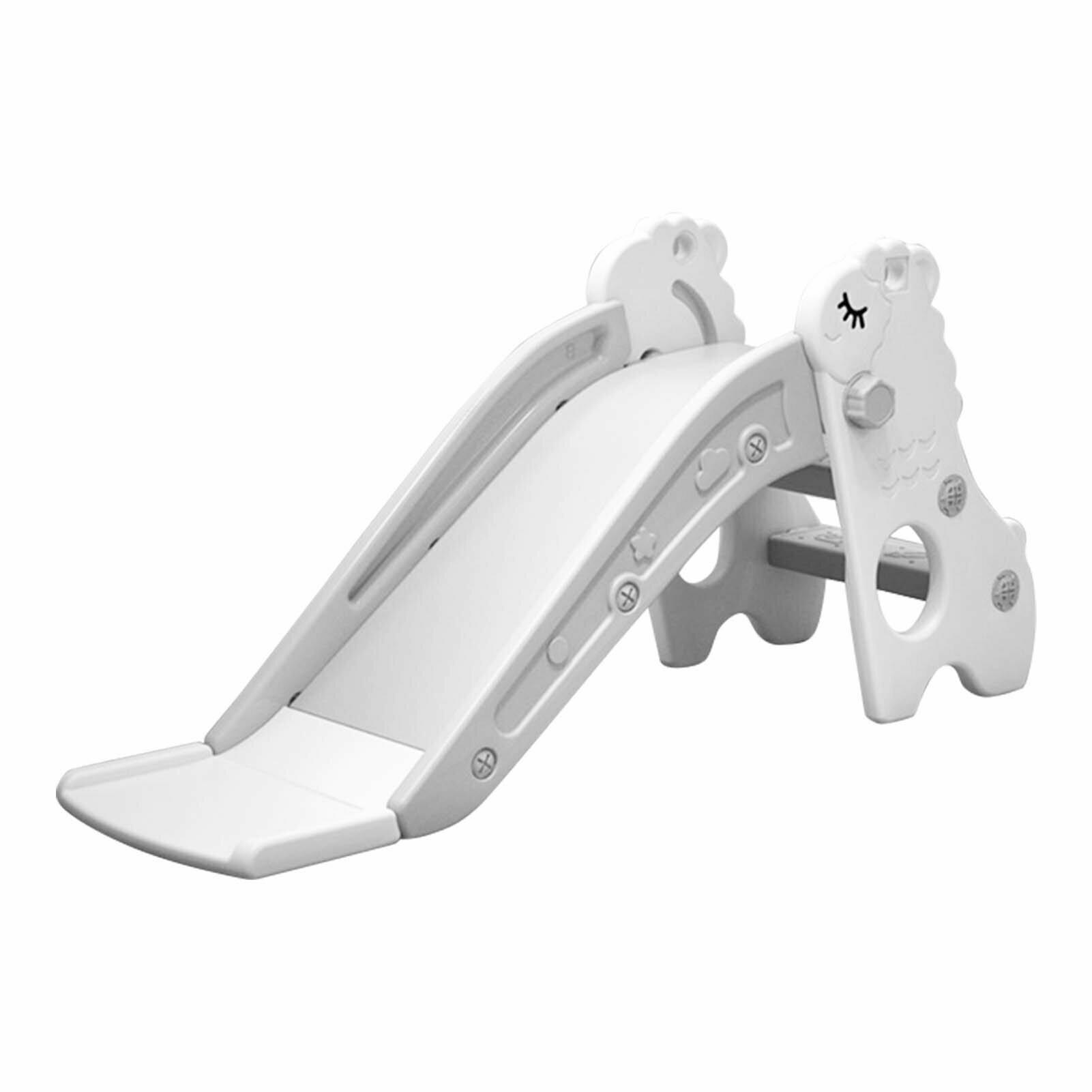 Детская горка для дома, отдельно стоящая, складная, с двумя ступеньками, устойчивое основание, горка для скалолазания, для малышей, белая, серая