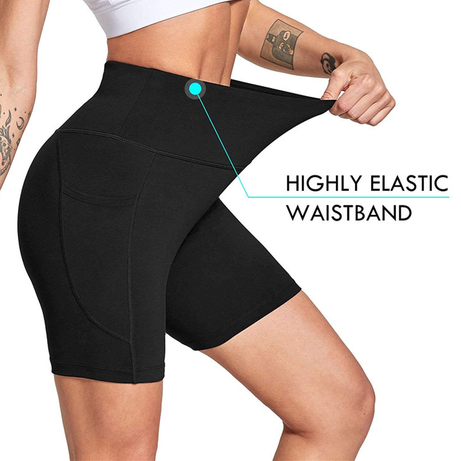 Спортивные шорты с высокой талией, высокоэластичное нижнее белье для тренажерного зала, йоги, бега, тренировок, фитнеса, черный L
