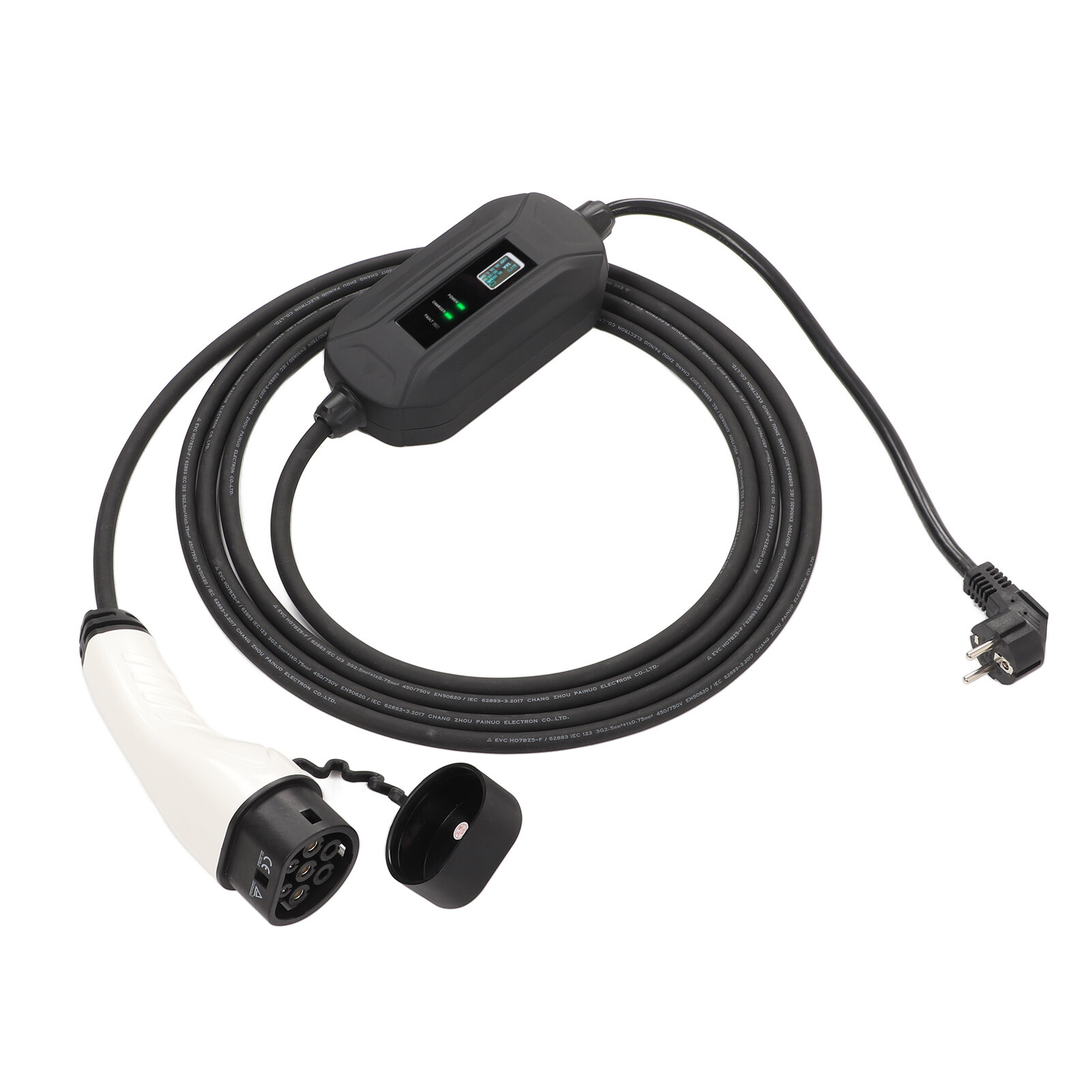 IEC 62196 Тип 2 EV Зарядный Кабель ЖК-Дисплей 16A 3,6 кВт Водонепроницаемый Сертификат CE TUV для Электромобилей