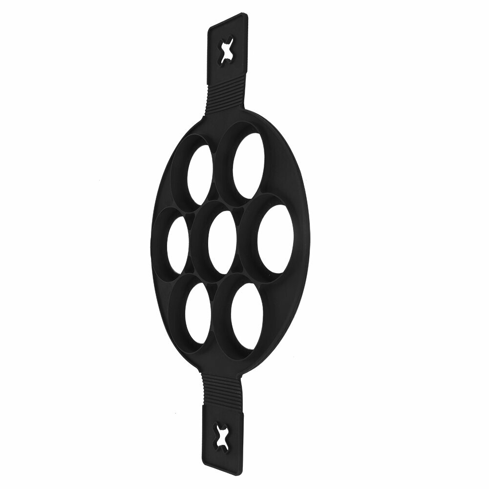 Черная кухонная антипригарная силиконовая форма для изготовления яиц и блинов с ручками, инструменты для выпечки своими руками