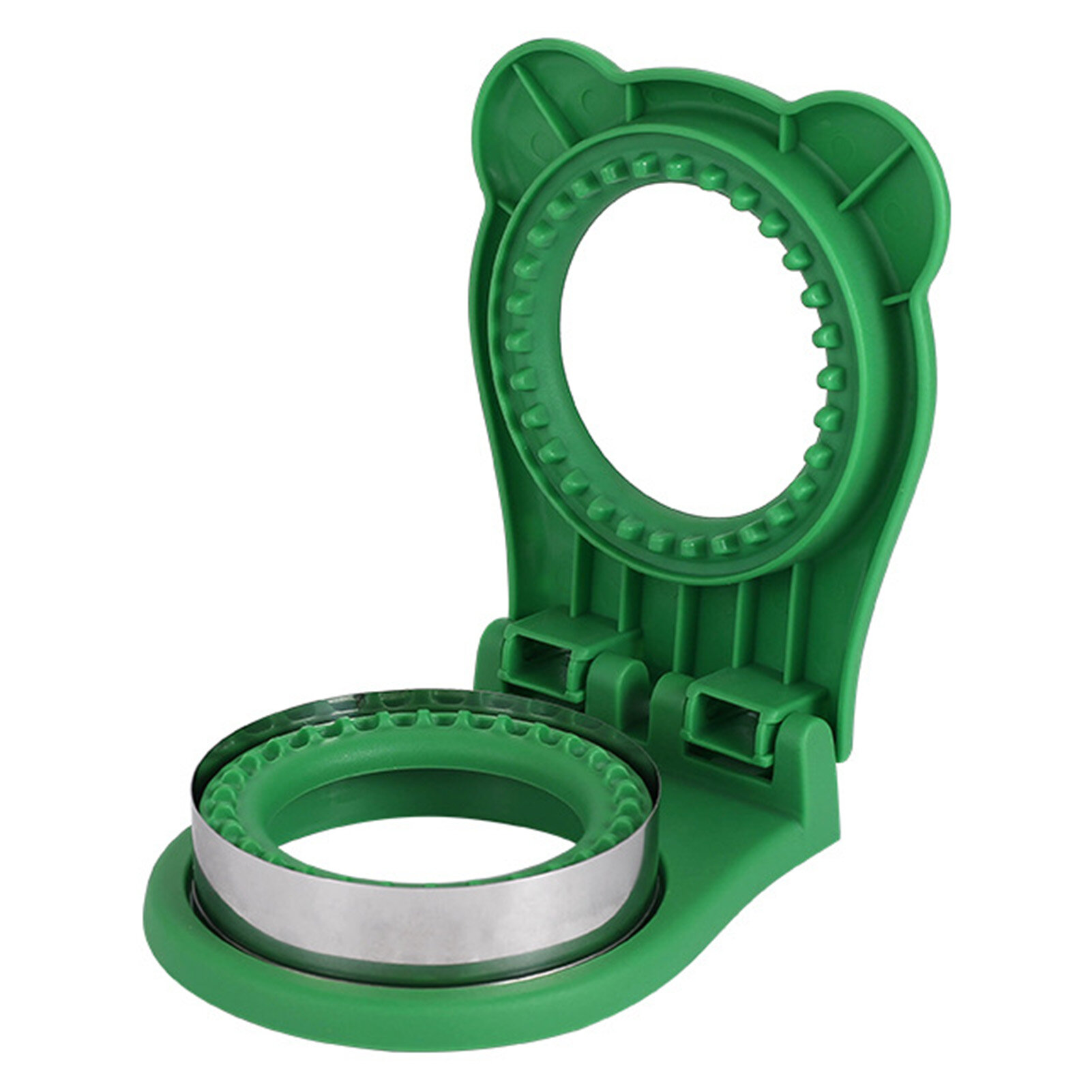 Сэндвич-режущая матрица, круглая нержавеющая сталь, защита рук, печенье, булочка, хлеб, карманный резак для сэндвичей, зеленый