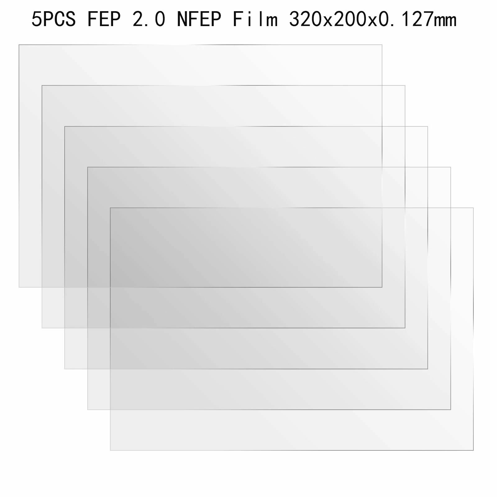 Пленка nFEP(PFA) для 3D-принтеров ELEGOO Saturn 2, 3, 4, Sonic Mighty 8K, Photon M3 Premium 5 шт