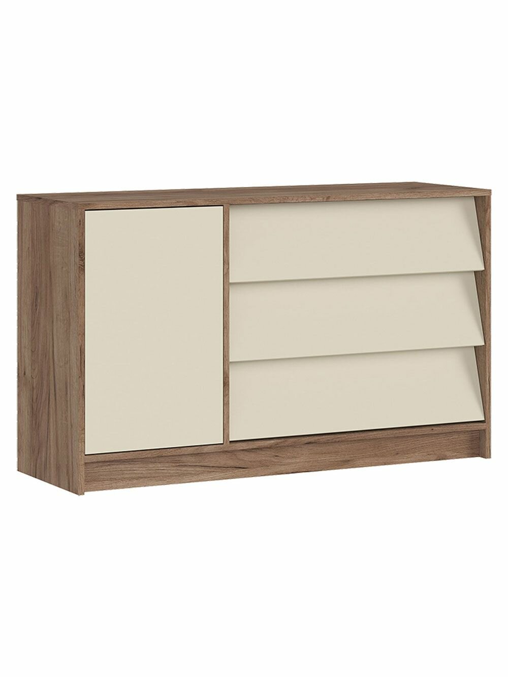 Комод для одежды и хранения вещей Рейн с полками, с ящиками, 120х40х72 см, Дуб Крафт табачный / Кашемир