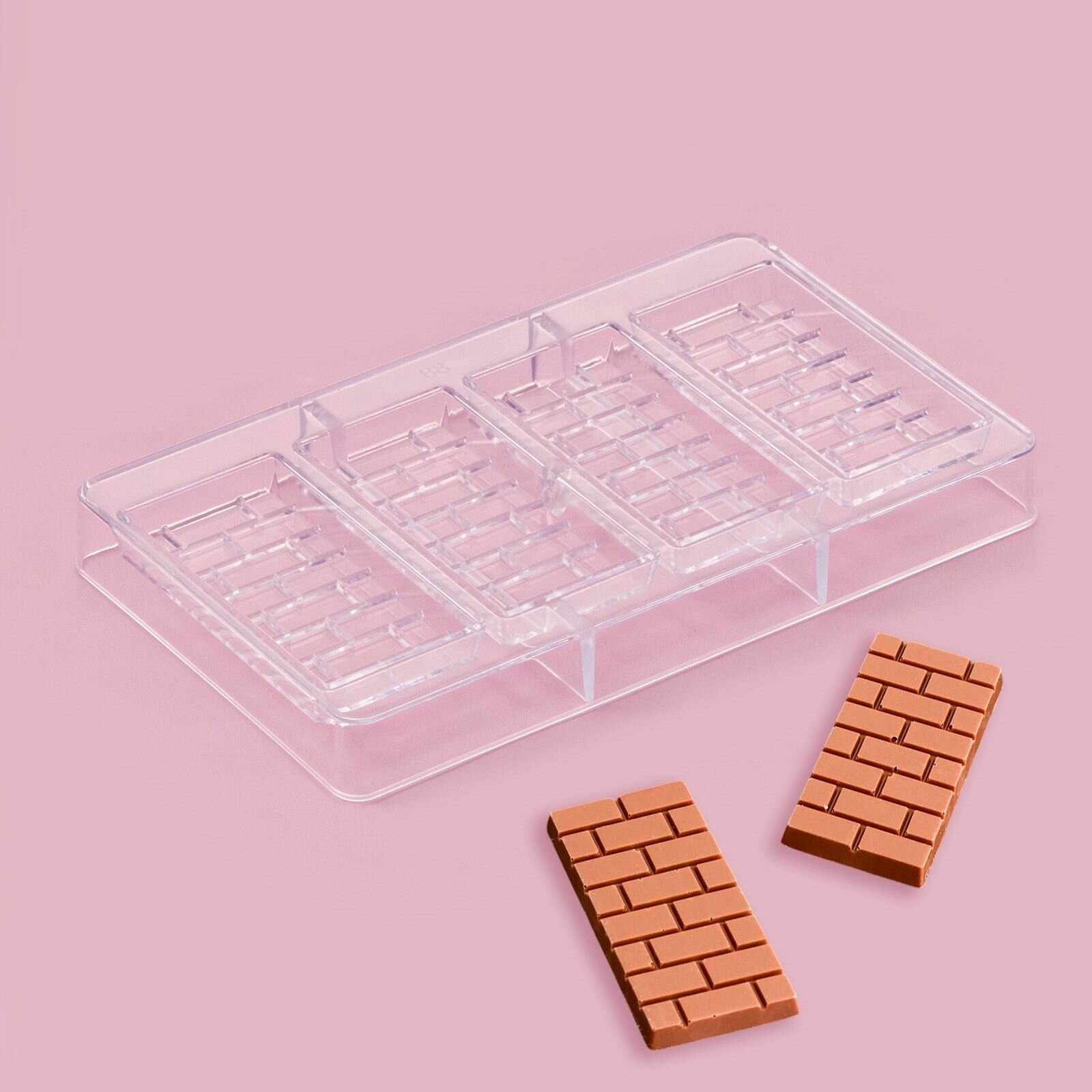 Форма для шоколада Брикс , пластик, 20 12 2.5 см, 4 ячеек 8.5 4.2 1 см, прозрачная