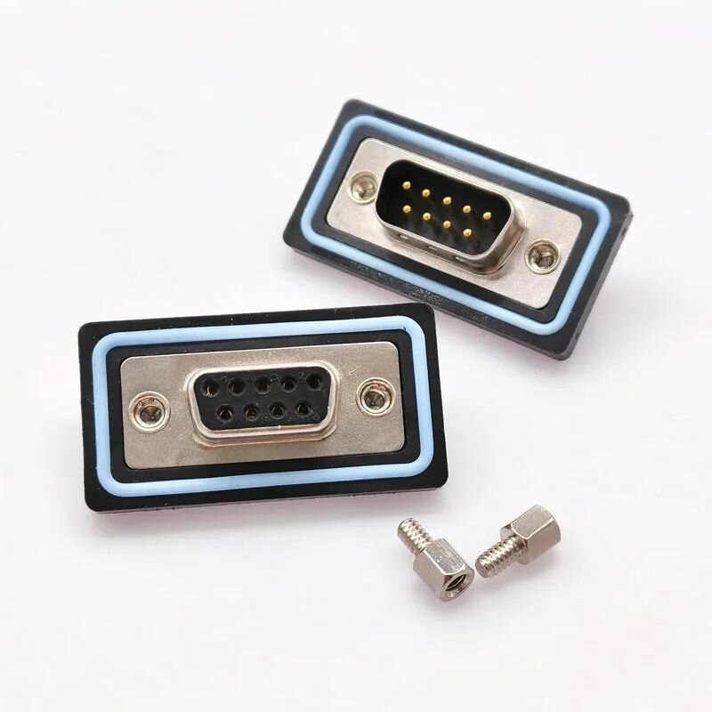 Разъем DB9 IP68 RS232 485 D-SUB водонепроницаемый разъем штекерный разъем 9-контактный паяный разъем D-типа латунь позолота 3U