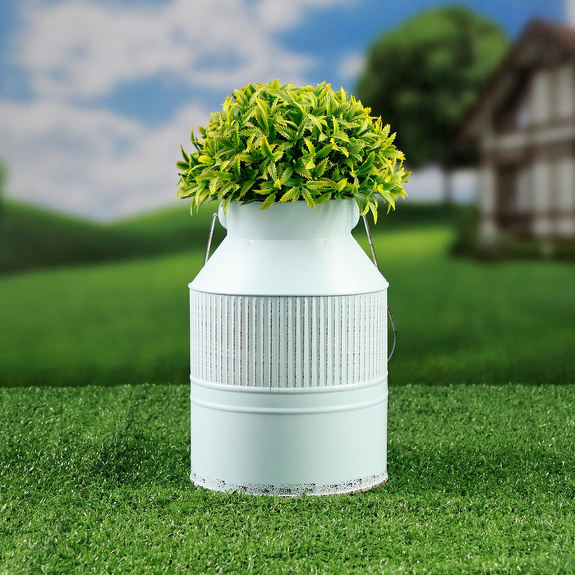 Кашпо Take It Easy «Мона», металлическое, голубое, 13 x 13 x 19 см