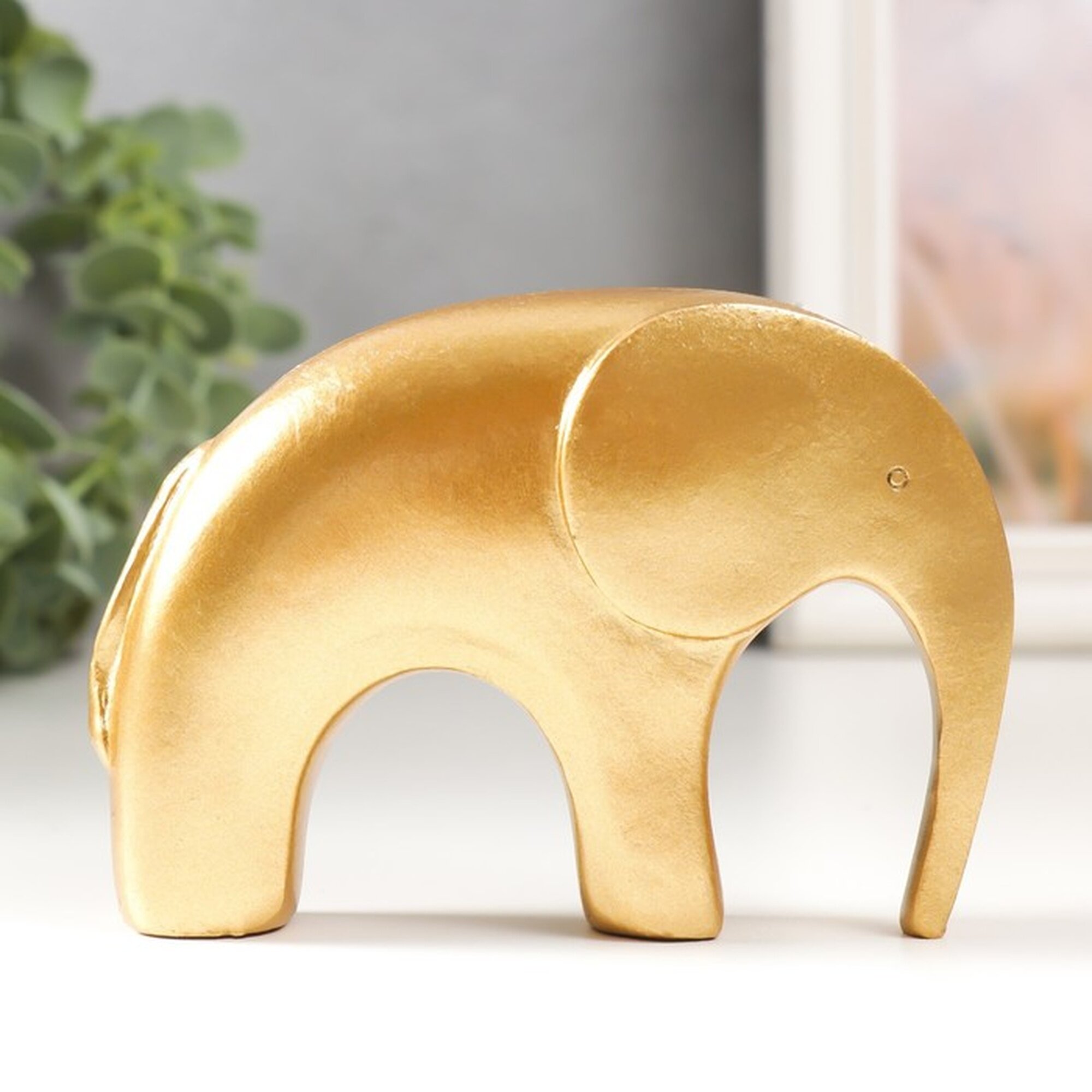 Фигурка Сима-ленд «Золотой слоник», из полистоуна, 3,5 x 13 x 7,5 см