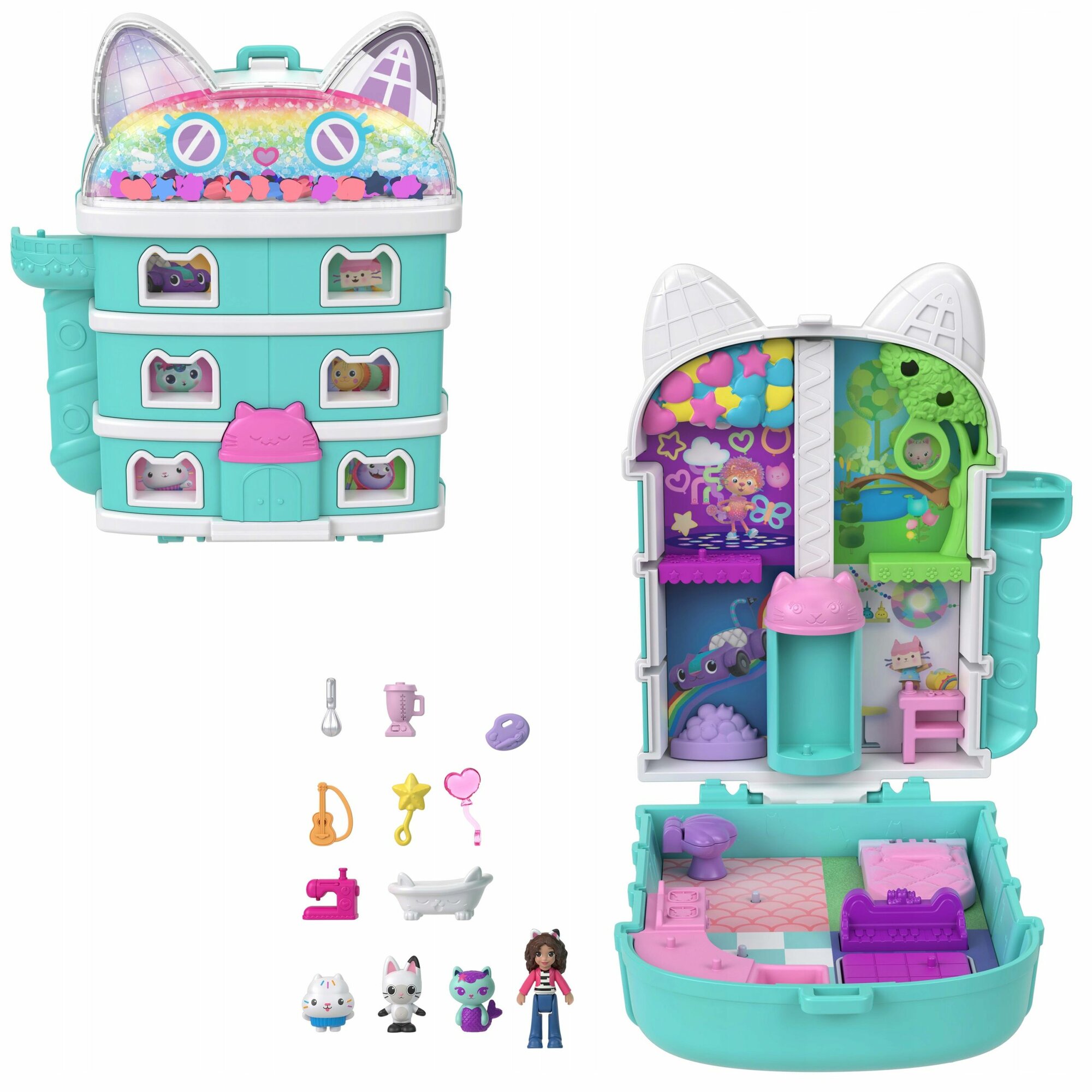 Игровой набор Mattel Polly Pocket "Дом для кошки Габи", пластик, 19.1x5.3x29.4 см