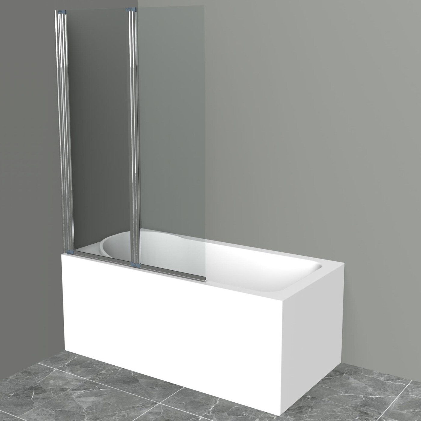 Шторка для ванны BelBagno Uno V-2-120/150-C-Cr