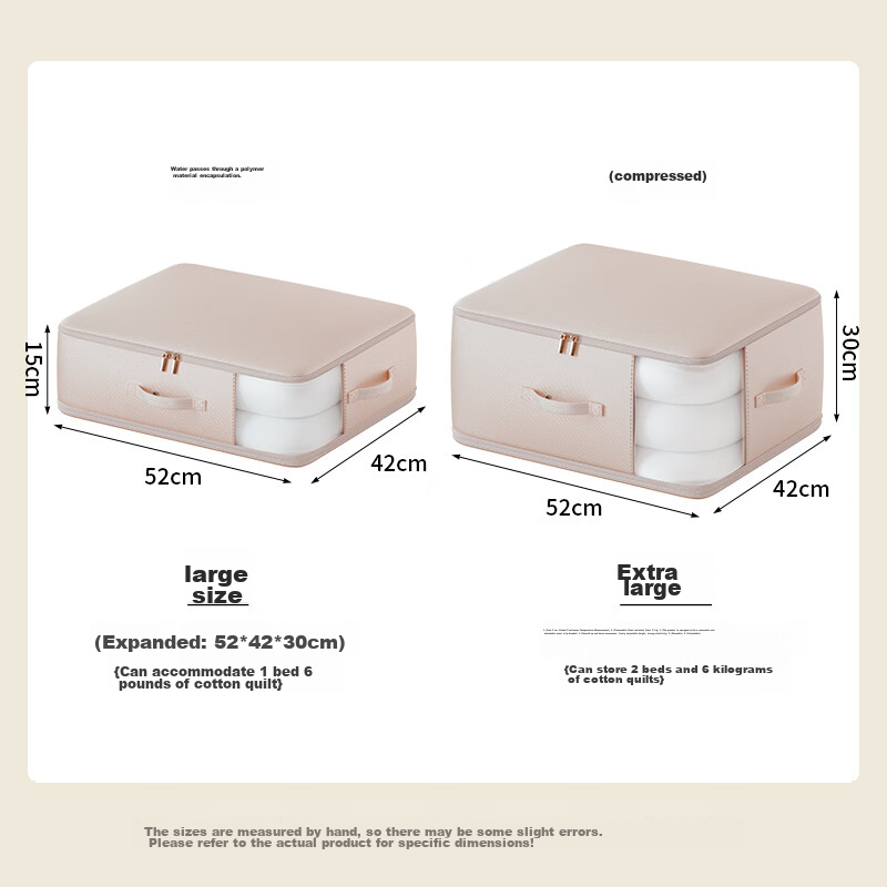 Baicaoyuan Visible Compression Storage Bag for Down And Silk Quilts, Clothes Storage, Dust-Proof, Moisture-Proof, Pink, Extra Large Size