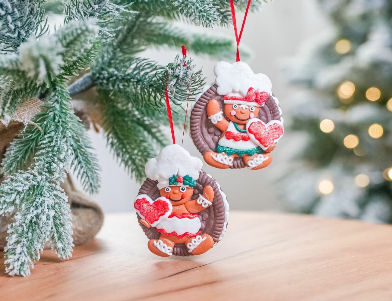 Набор елочных игрушек весёлые человечки орео, полистоун, 9 см, 2 шт, EDG 684000-95-набор