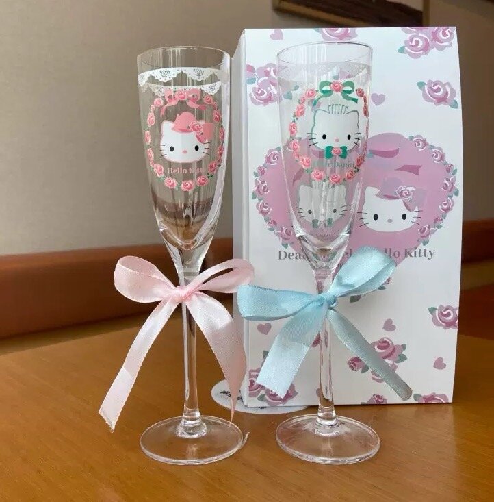 Hello Kitty Бокал для шампанского, чашка с мультяшным рисунком, подарок для девушки，2 шт.