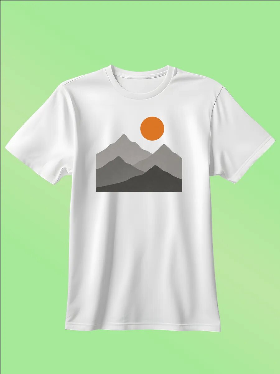 Футболка абстракция горы