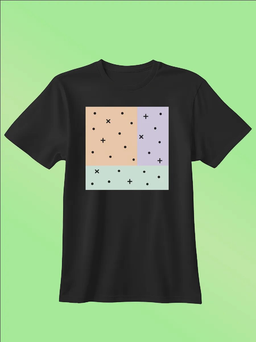 Футболка с квадратным принтом абстракция