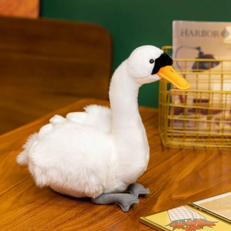 Мягкая Игрушка лебедь/обнимашка Для Засыпания И Сна / Пушистый Антистресс Для Детей И Подростков, белое 24cm, белый,24