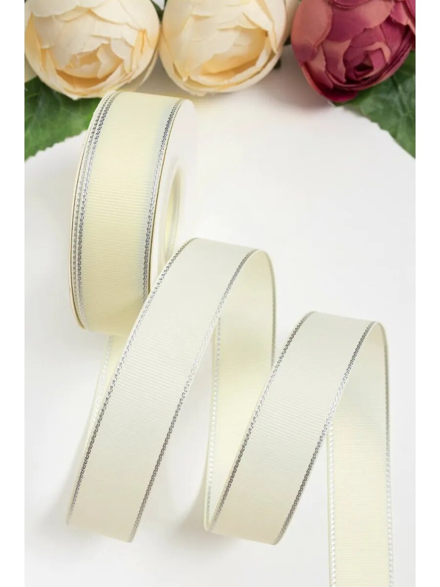 Лента репсовая с люрексом 2,5см (20 ярдов)