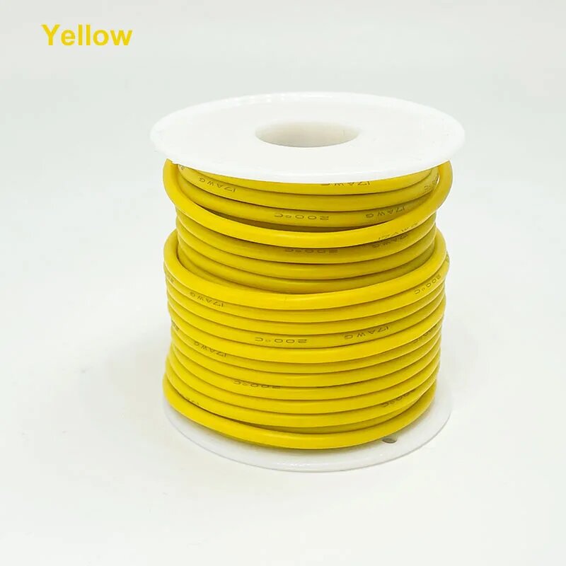 Силиконовые провода LKLB 16AWG-30AWG 22 AWG 30m-1roll, Yellow