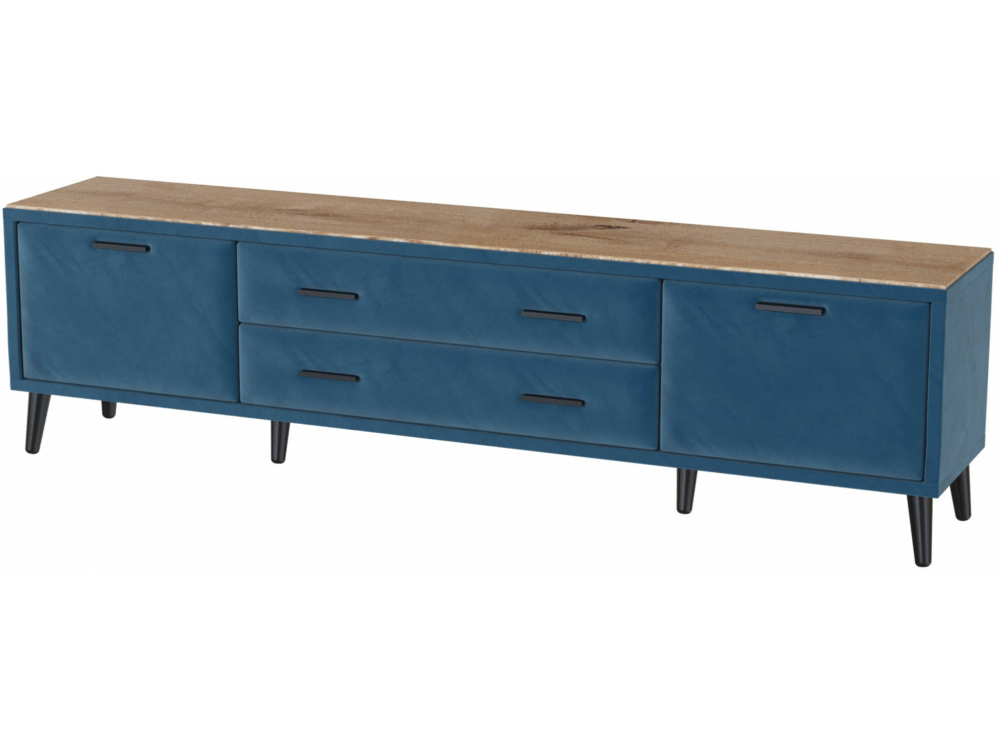 Тумба ТВ интерьерная 2000, фасад МДФ, атлантида/мдф дуб канадский