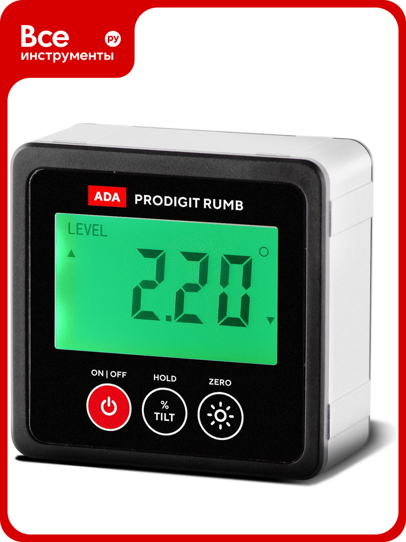 Цифровой уровень/угломер ADA Pro-Digit RUMB А00481, пластик, для измерения относительных углов