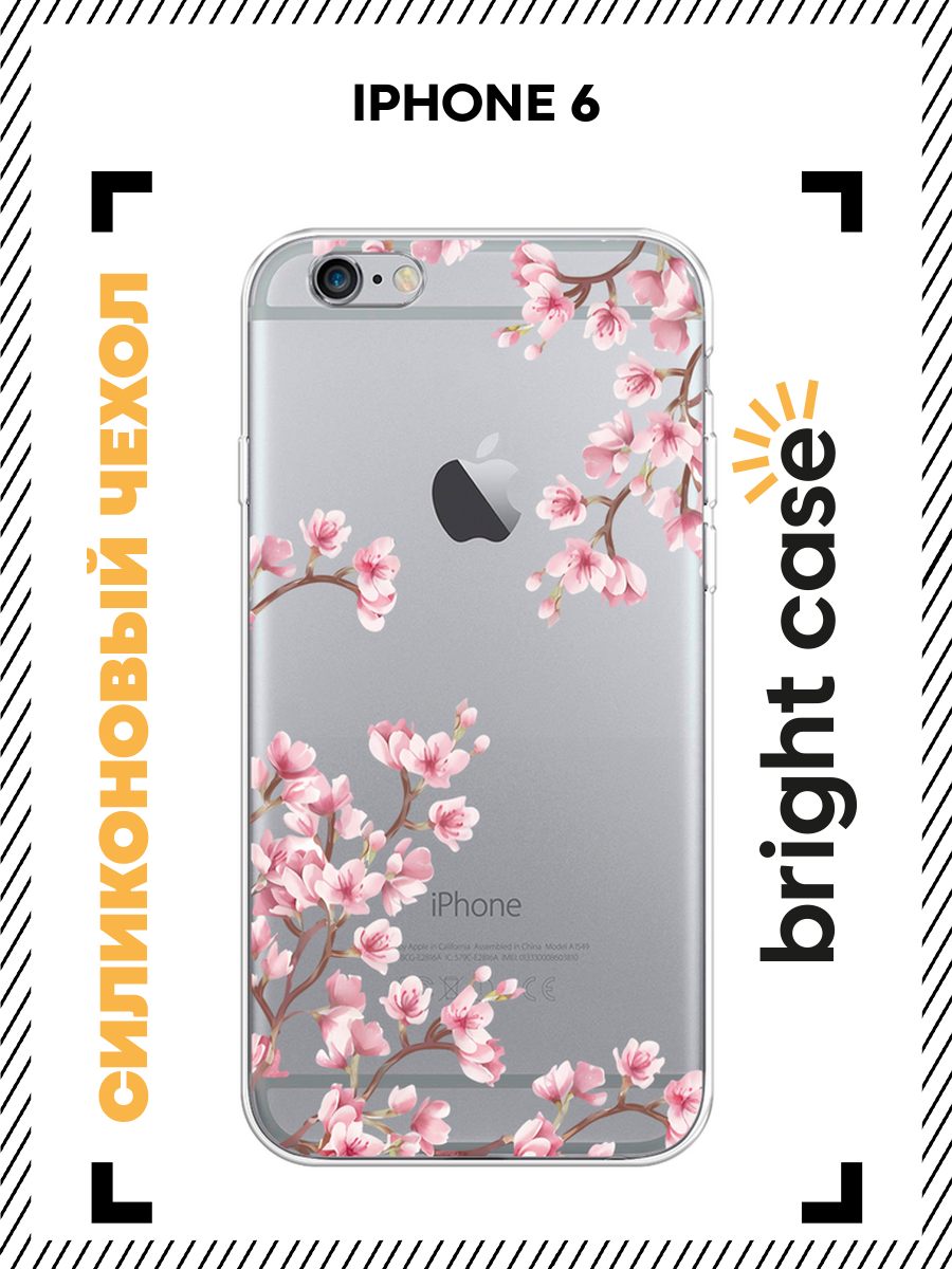 Чехол на Apple iPhone 6/6S / Айфон 6/6S с принтом Весенняя сакура, прозрачный