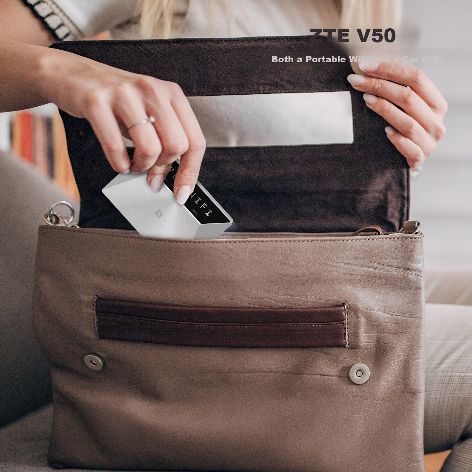 ZTE V50 5G Portable Mobile WiFi Router, No SIM Card Required, Wireless Network Card, Portable Hotspot, 5G Router, Universal for Laptops, Carrying Case with 2025 Model F