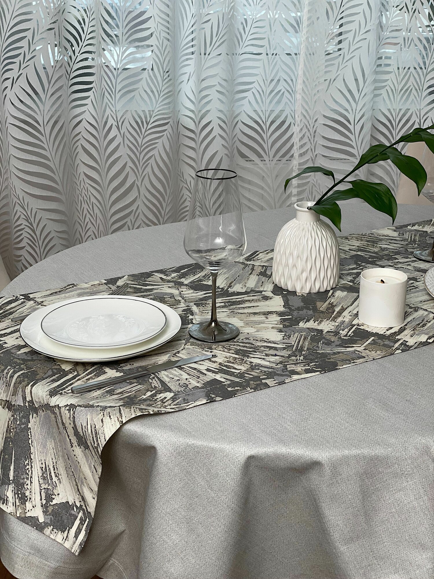 Дорожка на стол водоотталкивающая хлопок 100%, 50х150см барбадос. STENOVA HOME