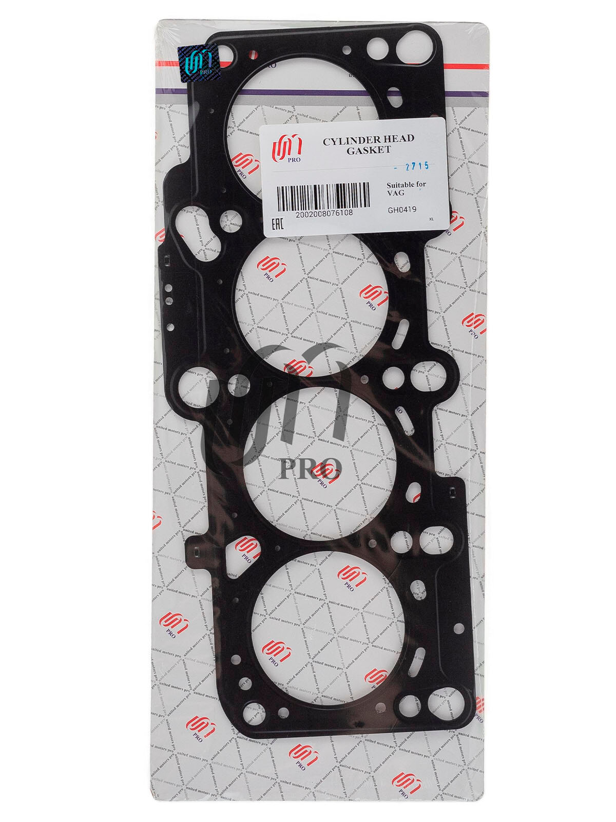 Прокладка головки блока цилиндров VAG 1.8T 20V AJH/ADR/AWC металлическая (058 103 383 M/K) UM, UNITED MOTORS GH0419