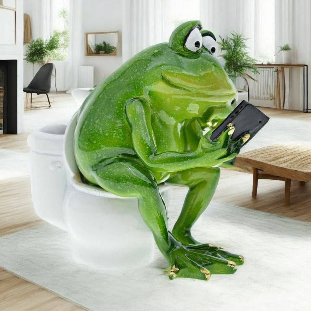 Фигурка лягушки из экологичной смолы для декора дома, сада и офиса устойчивая к влаге и перепадам температуры, стильное украшение интерьера