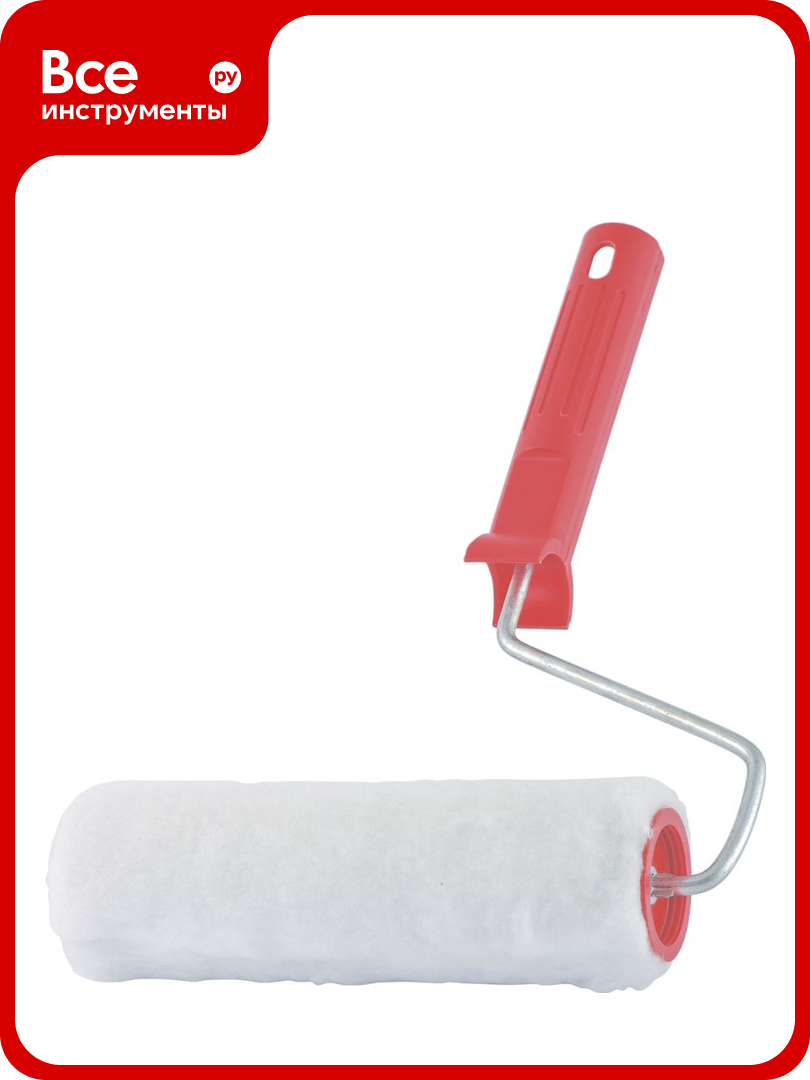 Валик в сборе 150мм, D 48мм, D ручки 6мм, крепление шплинтом СИБРТЕХ Искусственный мех 80152