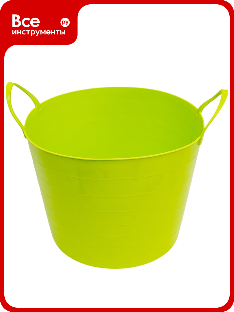 Ярко-зеленая пластмассовая корзина с удобной ручкой, круглая форма, прочный материал для хранения в доме и офисе
