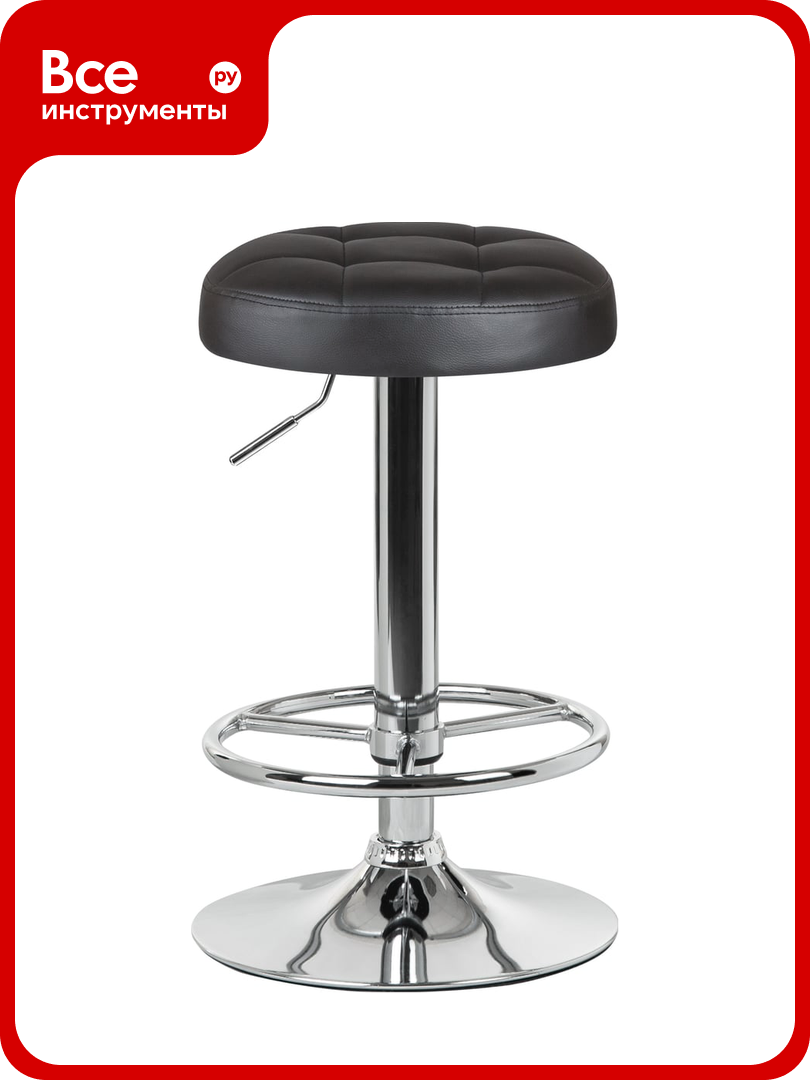 Табурет барный DOBRIN BRUNO (цвет сиденья черный, цвет основания хром) LM-5008_CH-M_EL-black прочной конструкции