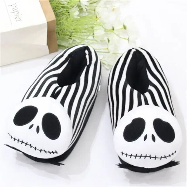 Плюшевые тапочки с героями мультфильмов «Кошмар перед Рождеством» Диснея, забавный дизайн, модные хлопковые тапочки, зимняя домашняя обувь для пар