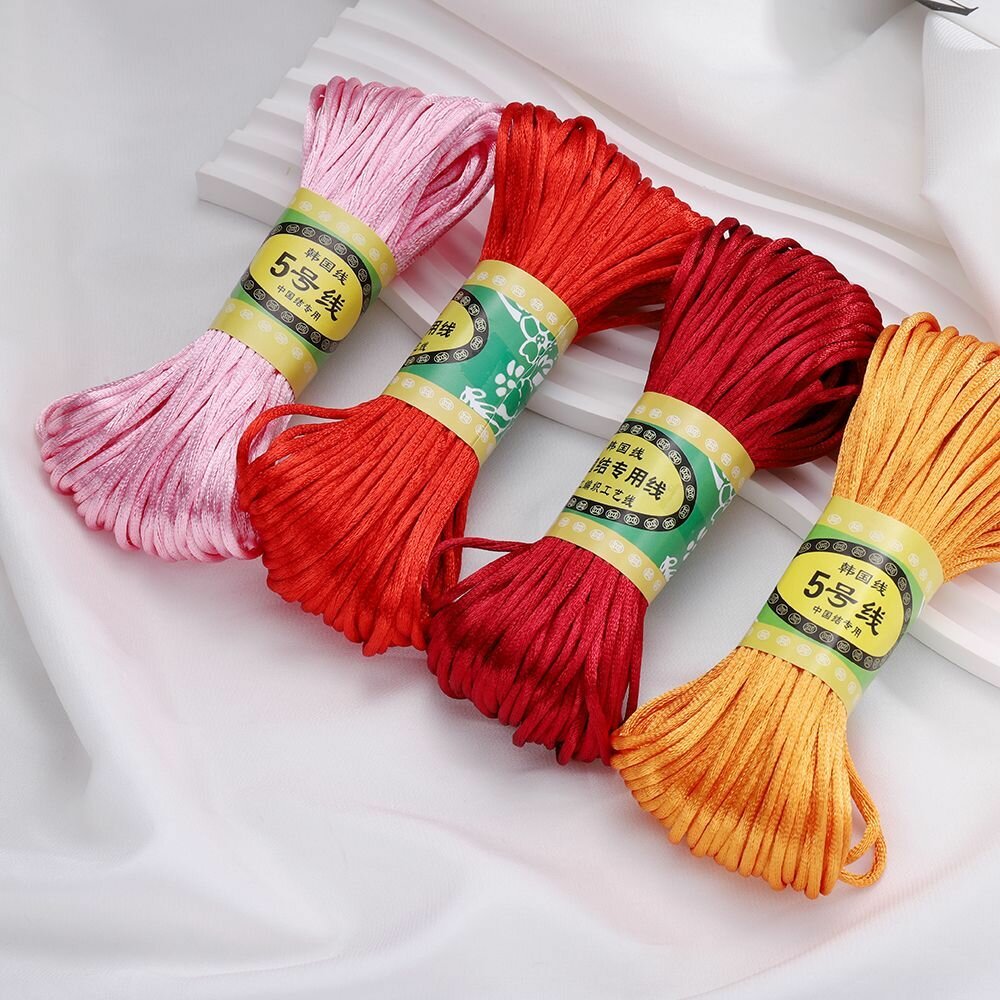 Шнур атласный, нейлоновый 1мм x 20 м, для рукоделия и плетения сумок