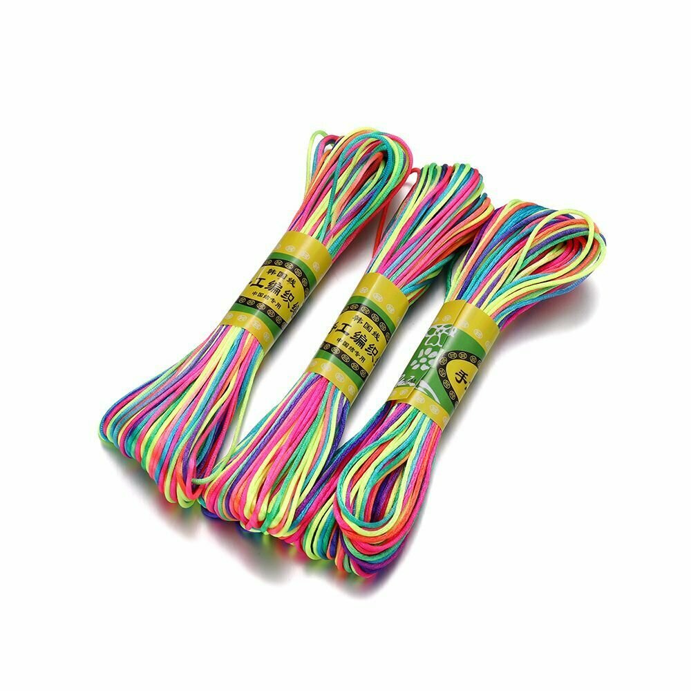 Шнур атласный, нейлоновый 1мм x 20 м, для рукоделия и плетения сумок