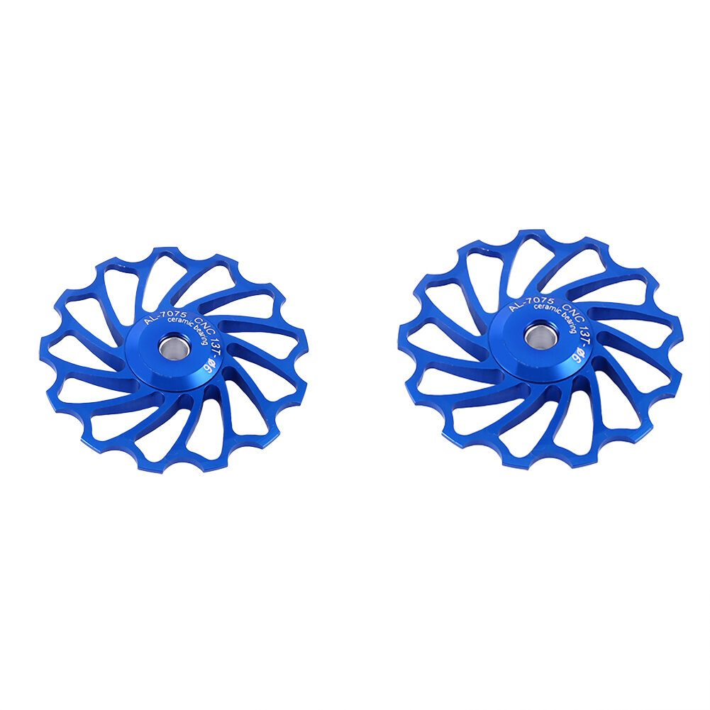 2 X Bike Jockey 13t сплав сплавного переключателя -подшипника Керамический шкив (синий 13T)
