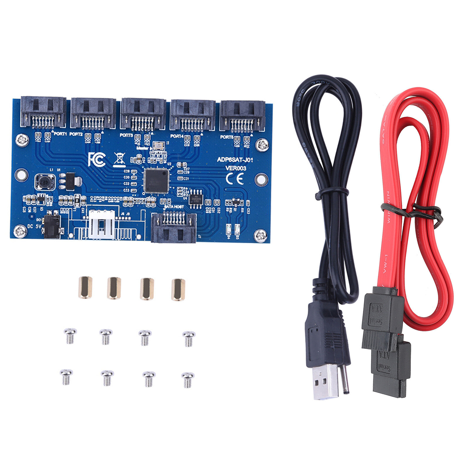 Адаптерная карта SATA от 1 до 5 портовых преобразователей (множитель порта SATA).