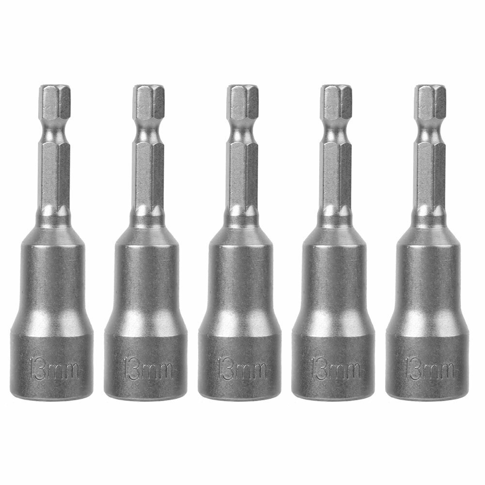 5 шт. магнитных шестигранных торцевых ключей, стальные переходники для электрических отверток и дрелей, 13 мм
