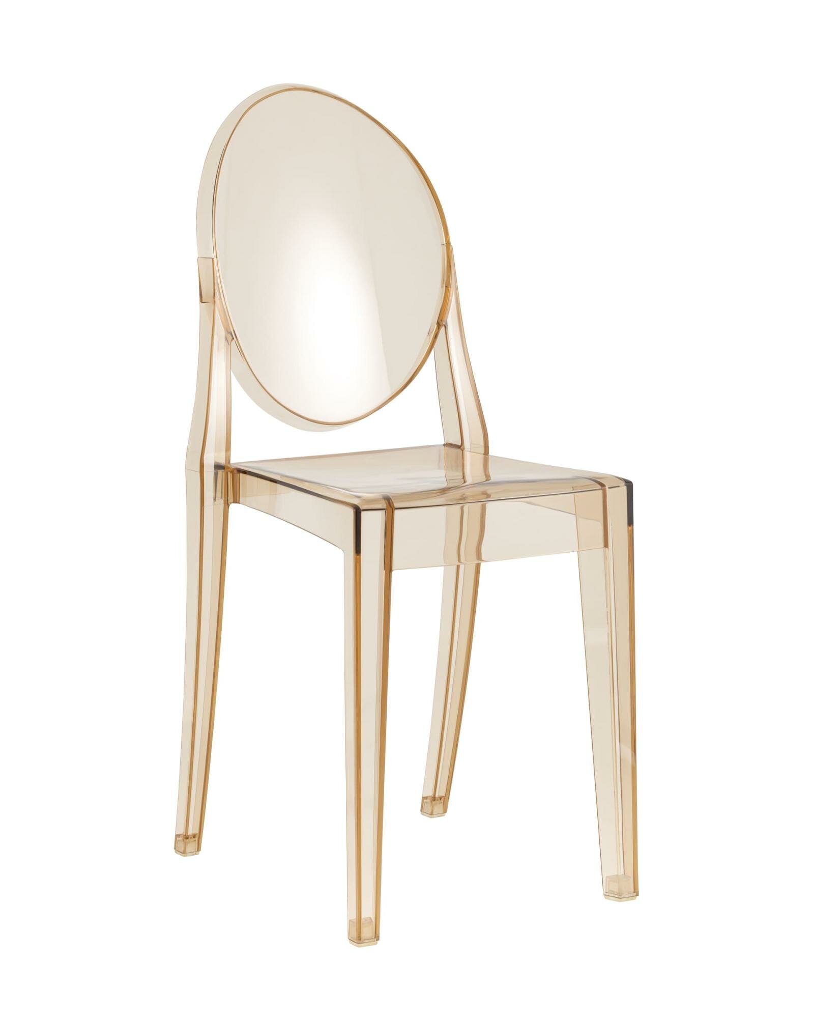 Стул Victoria Ghost NEW STOOL GROUP коричневый, прозрачный, пластик, твердое сиденье, без подлокотников